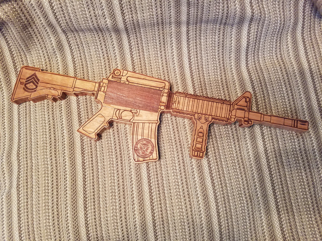 Rifle Plaque M4 w/ personalized plate - Military Plaques - Personalize ...